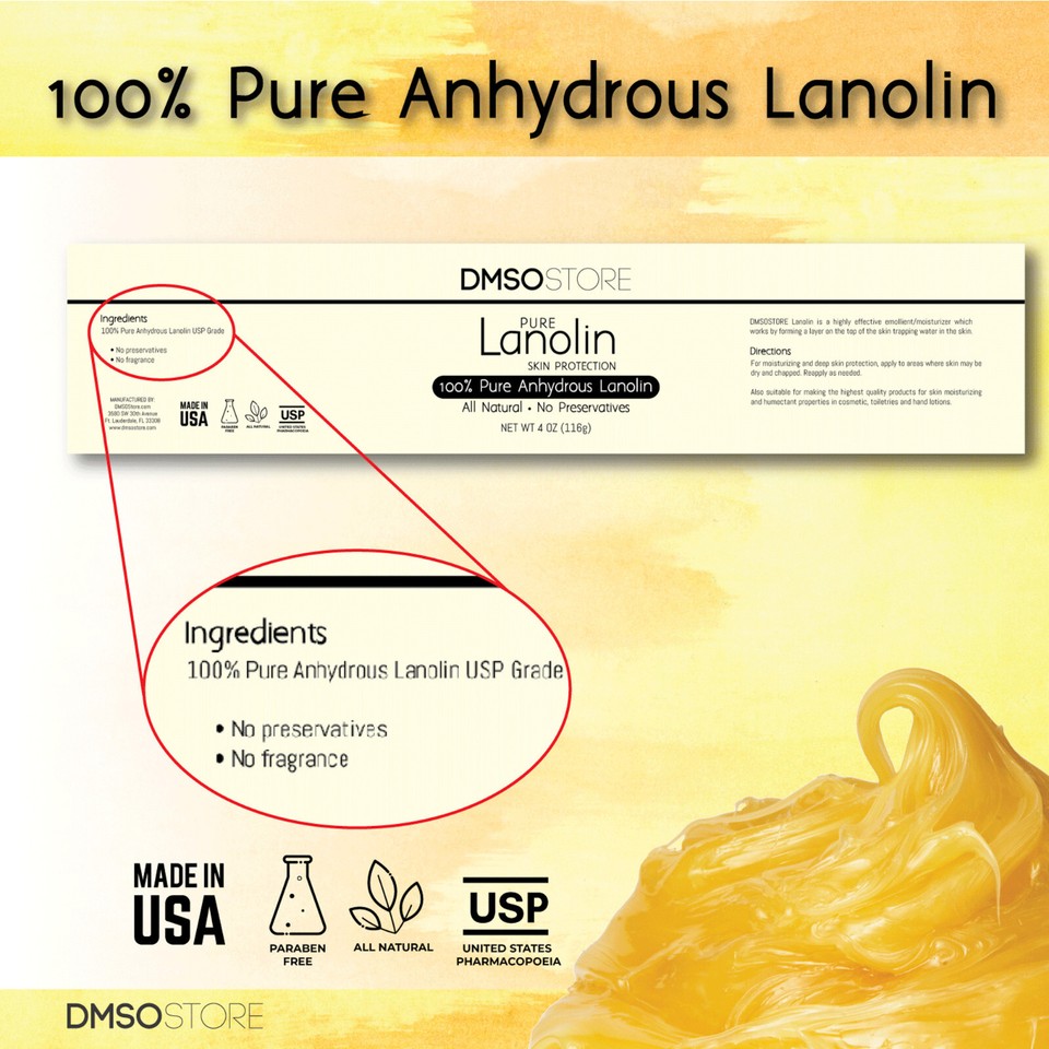 LANOLIN 5 lbs. USP Grade Anhydrous Un Refined 100% Pure Skin ...