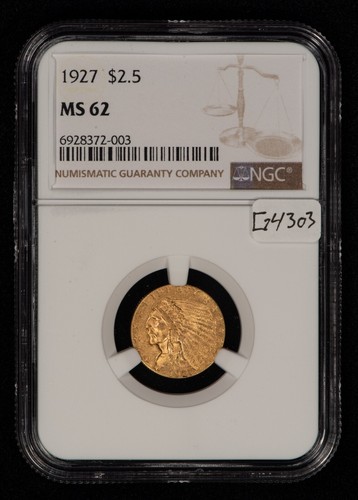 1927 G$2.50 Indian Head Gold Quarter Eagle - NGC MS 62 - SKU-G4303 | eBay