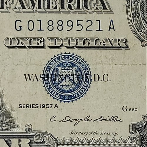 1957 A Silver Certificate Blue Seal 1 Dollar Bill FR 1620 G01889521A | eBay
