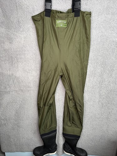 Orvis Chest Waders Dark Green with Neoprene/Rubber Boots Fishing Small ...