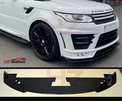 GLOSS BLACK FRONT BUMPER LIP SPOILER FOR 2013 RANGE ROVER SPORT L494 LM ...