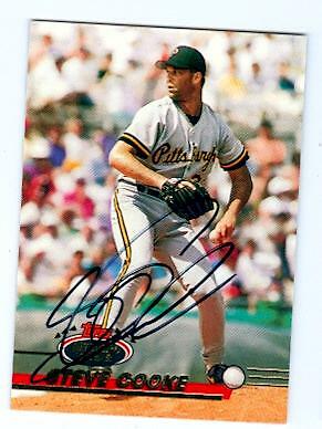 Steve Cooke autographed baseball card (Pirates) 1993 Topps Stadium Club ...