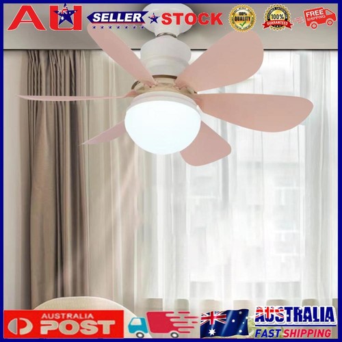 40W 20 in LED Fan Lamp 3 Mode Indoor Ceiling Fan 6 Blade (Pink Wall ...