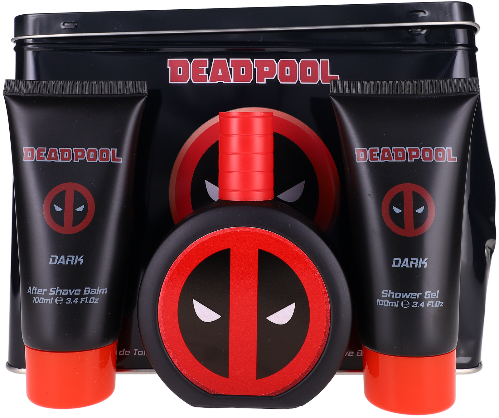Deadpool Dark by Marvel Men Set:EDT Spray + ASB + SG 3.4oz + 3.4oz +3 ...