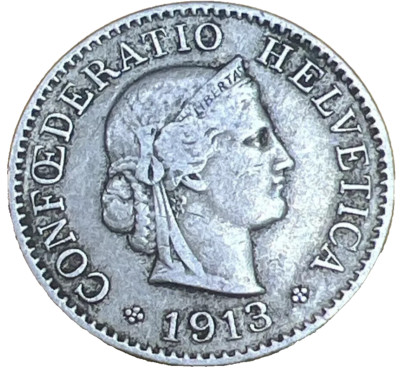 1913 SWITZERLAND/HELVETIA - 5 Rappen - Beautiful VERY-FINE Vintage ...