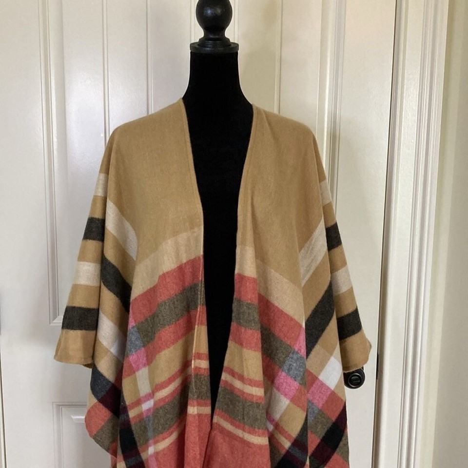 Woolrich Womens Justine Wool Shawl Wrap Tartan Plaid Size OS Classic ...