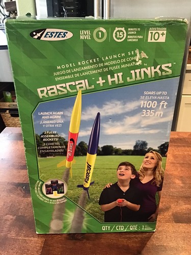 New ESTES Rascal & HiJinks Model Rocket Launcher Set 1499, 2 Rockets ...