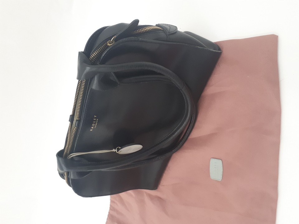 Radley Black Leather Medium Handbag with Dust Bag | eBay UK