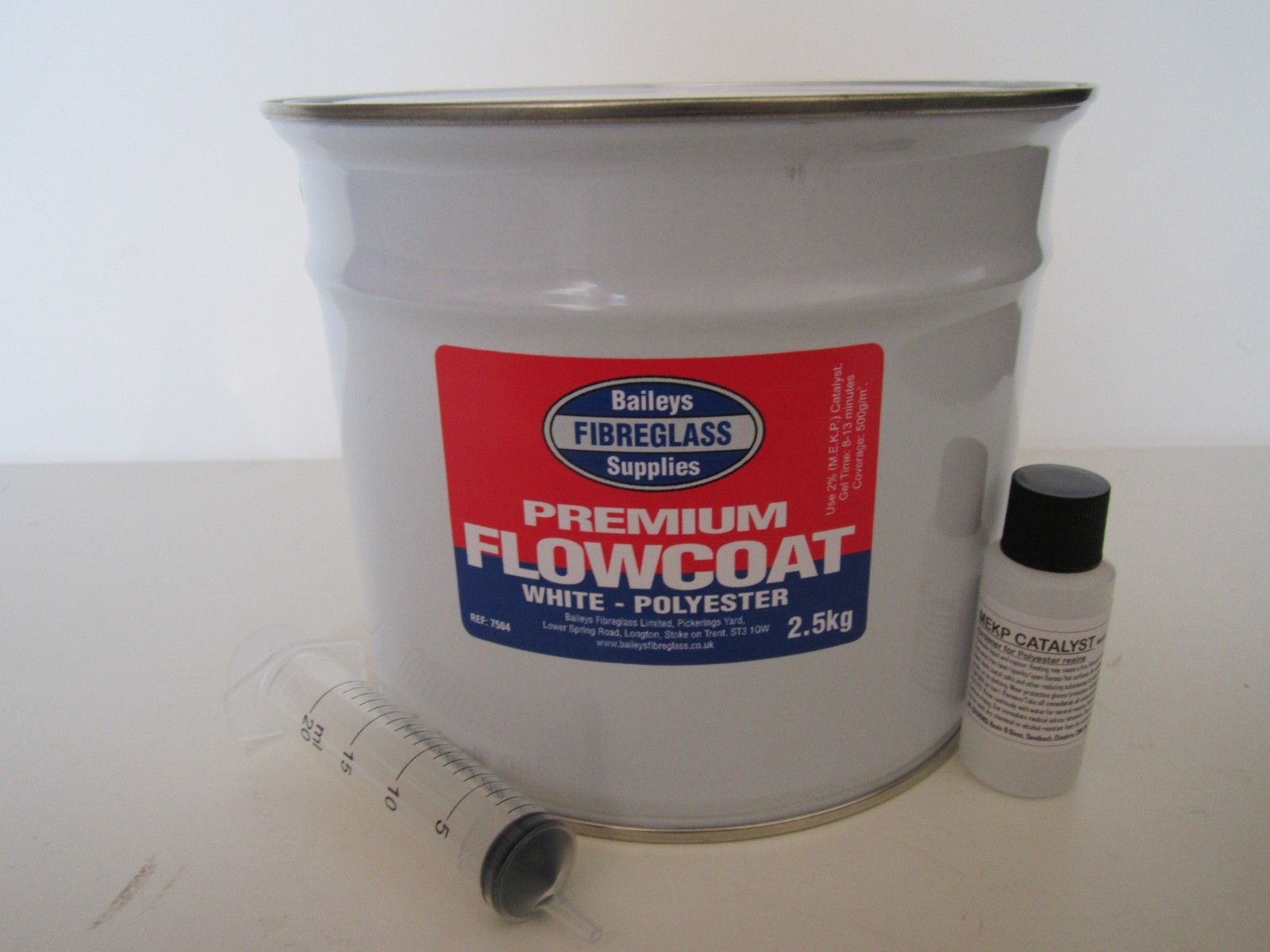 Flowcoat / Topcoat GRP Kit Including Hardener 2.5 Kg Brilliant White ...