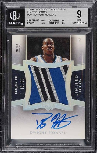 2004 Exquisite Limited Logos Dwight Howard ROOKIE RC PATCH AUTO /50 BGS ...