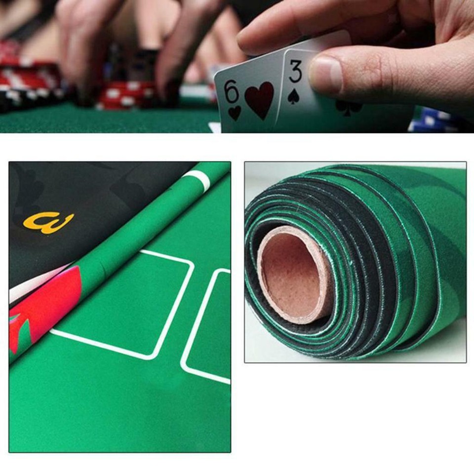 Poker Table Layout Portable Tabletop Mat Anti- Home Casino Felt Layout ...