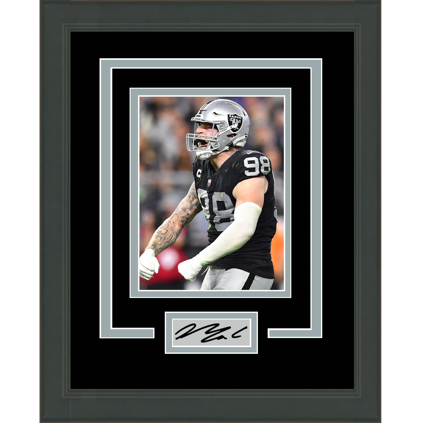 Framed Maxx Crosby Facsimile Laser Engraved Signature Auto Raiders ...