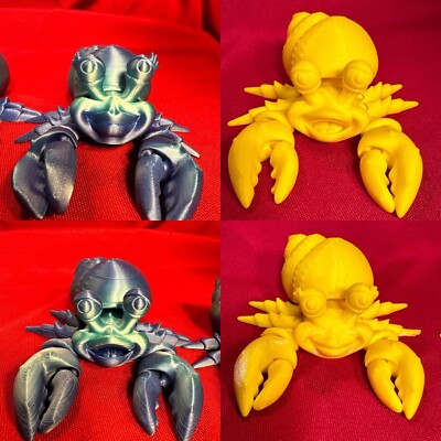 3D Printed Flexi Factory Hermit Crabs Boy & Girl - Articulating | eBay