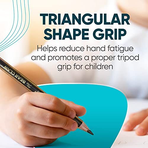 Bear Claw Pencils pack Of 6 Fat Thick Strong Triangular Grip Graphite ...