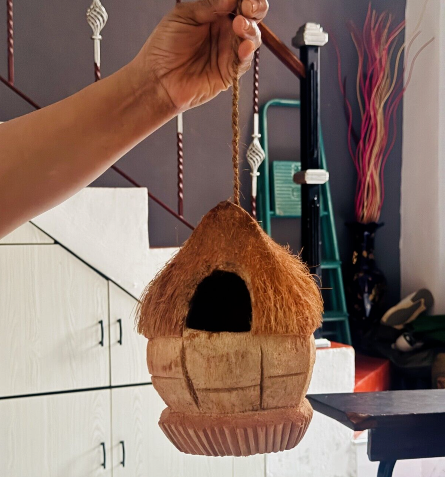 Organic Coconut Shell Birdhouse Squirrel net handcrafted for birds and Squirrels | eBay
