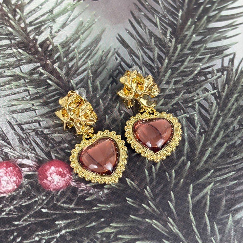 Tory Burch Roxanne Purple Heart Drop Earrings | eBay