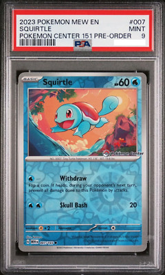 POKEMON CENTER STAMPED SQUIRTLE PROMO 007 151 PRE-ORDER - PSA 9 MINT | eBay