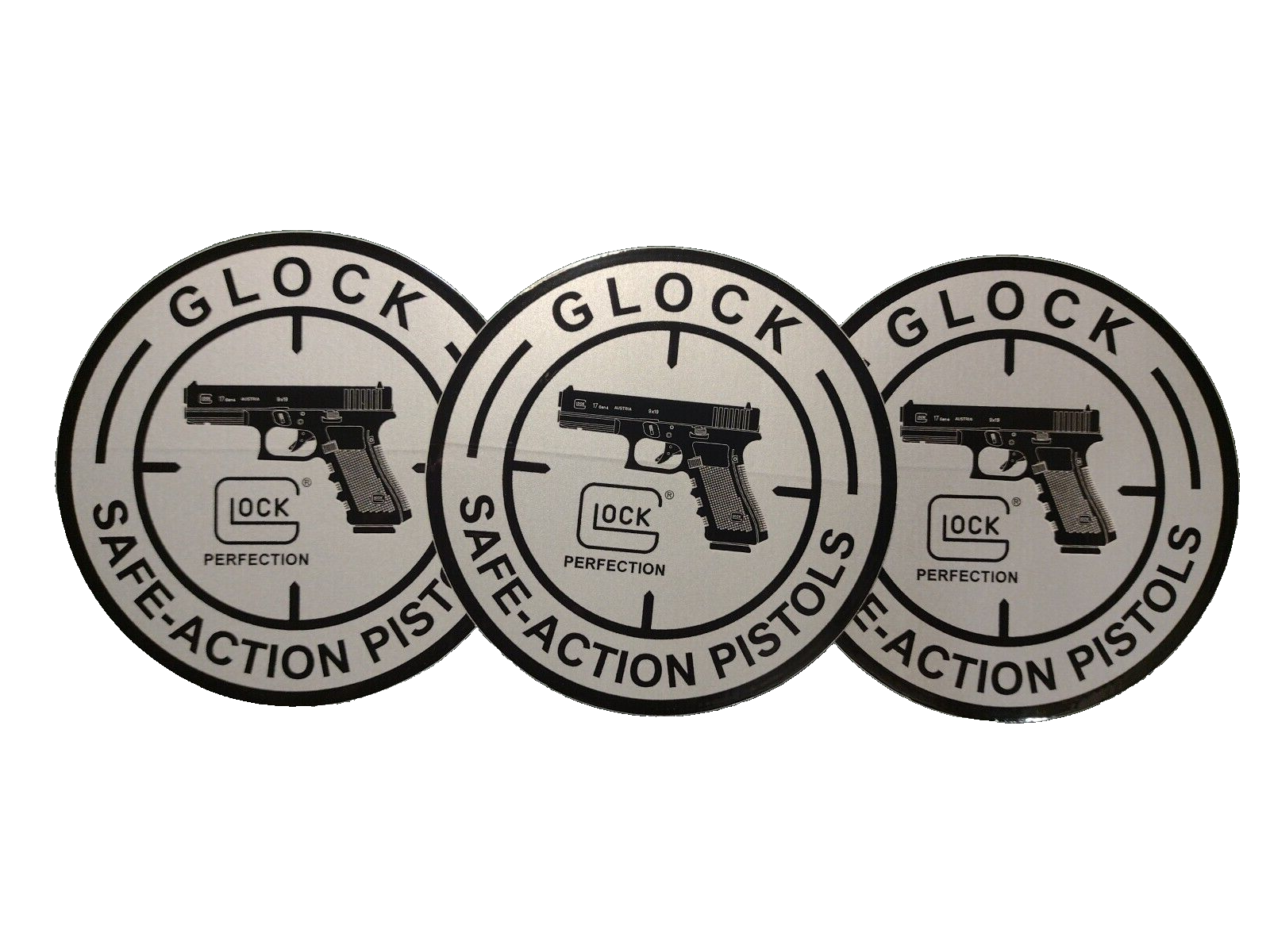 GLOCK PERFECTION SAFE ACTION PISTOLS Three 4" Gen4 Stickers SHOT-SHOW ...