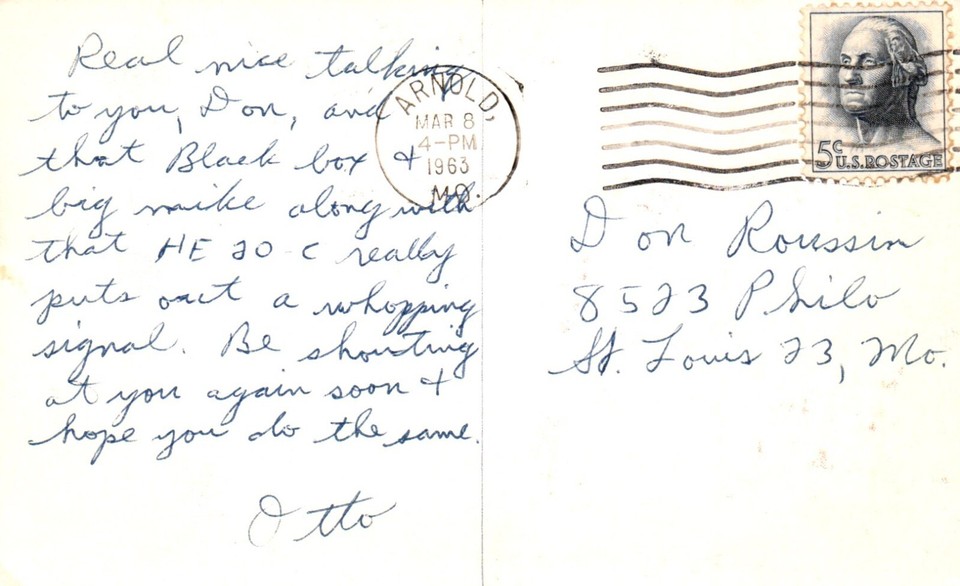 St. Louis Missouri Citizens Band Radio QSL Radio Postcard | eBay