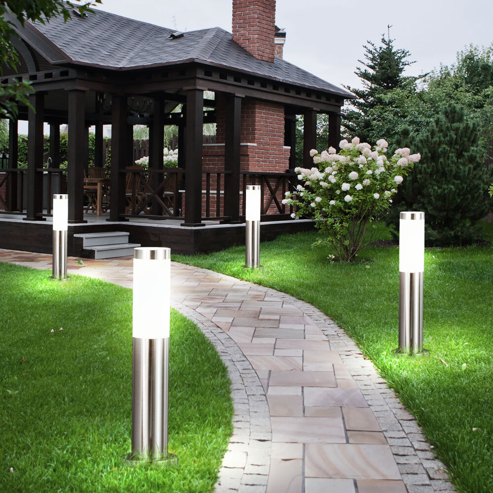 4x garden lamps base/plinth light road lamps outdoor floor lamp E27 ...