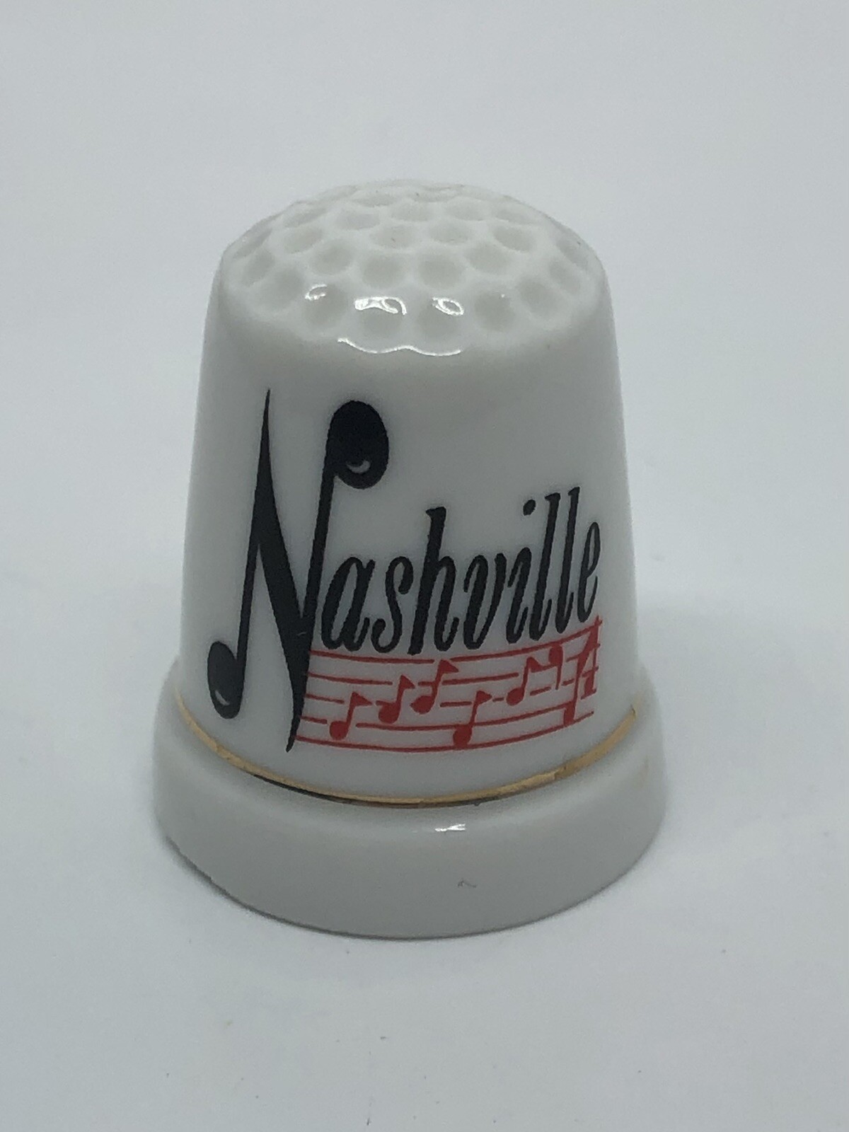 Nashville Tennessee Souvenir Porcelain Thimble w/ Red Music Notes ...