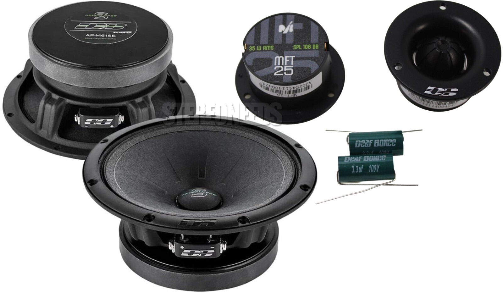 Deaf Bonce Car 6.5" Midrange Speakers 2.5" HornTweeters Component ...