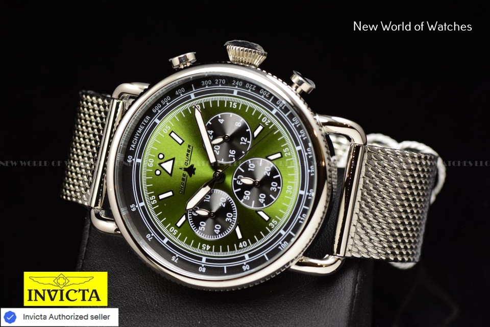 NEW CHASE DURER CDW-0150 FLIGHT COMMANDER CHRONO SAPPHIRE GREEN WATCH ...