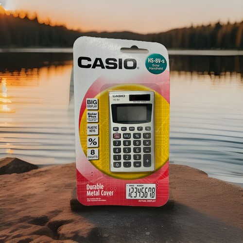 Casio HS-8V-s Solar / Battery Back-Up • Durable Metal Cover Handheld ...