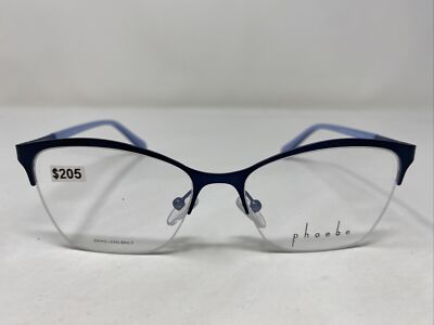 Phoebe P357 NAV 53-16-140 Navy Blue Metal Half Rim Eyeglasses Frame ...