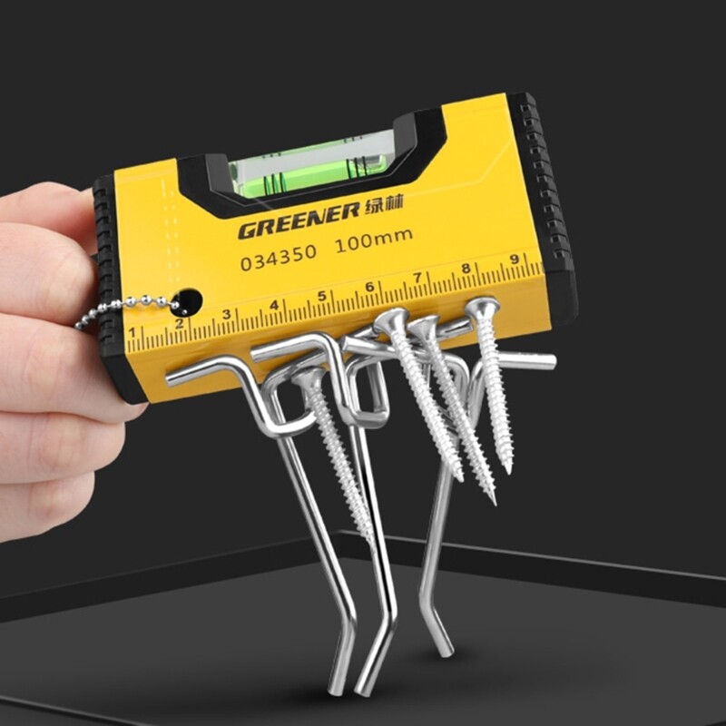 Magnetic Mini Pocket Spirit Level High-Precision Level Ruler Shock ...