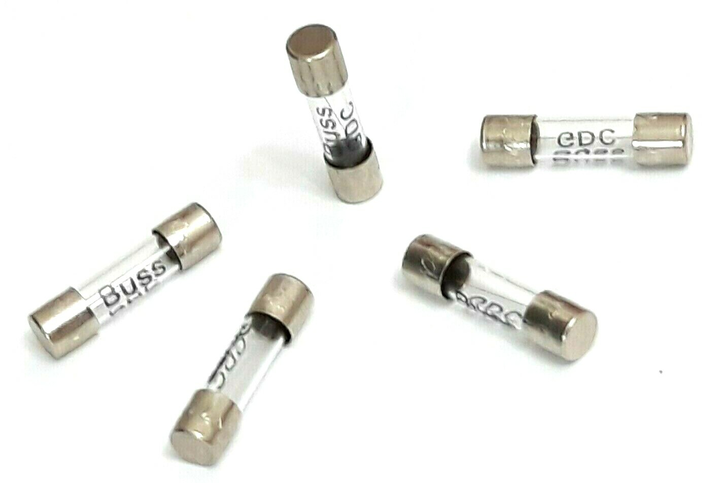 LOT OF 5 EACH NEW GDC T800MaL 250V T800mAL250V BUSS FUSES 250V 5mm x ...