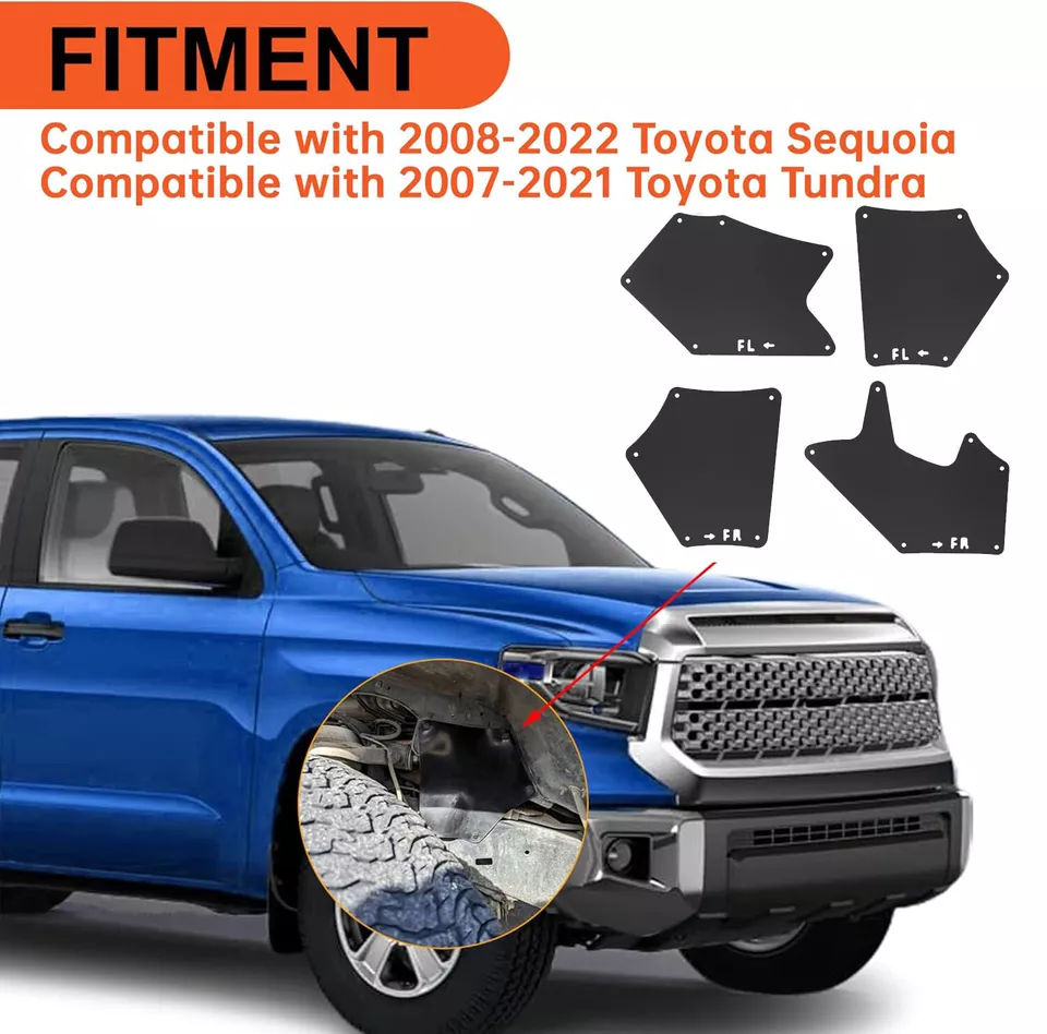 Splash Shield Guards Mud Flaps Fender Liner for Toyota Sequoia Tundra ...