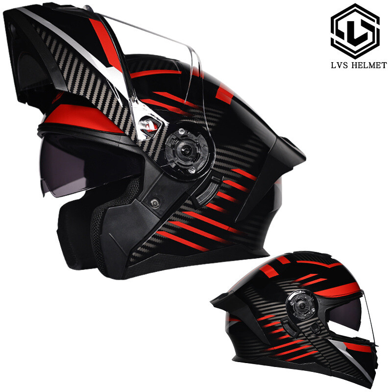 High Quality Motorcycle Helmet Double Lens Flip Up Racing Motorbike ...
