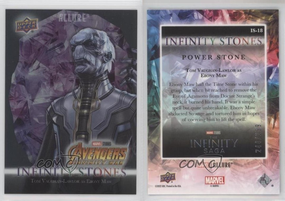 2022 Marvel Allure Infinity Stones Power Stone Tom Vaughan-Lawlor Ebony ...