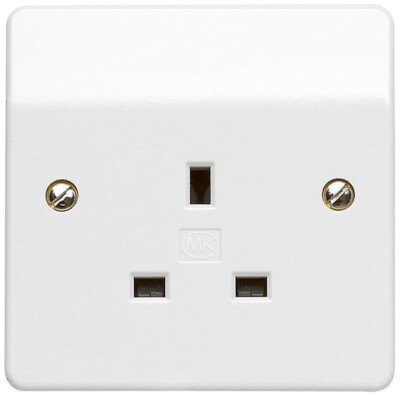 MK - Logic Plus 13A 1 Gang Unswitched Socket, White K780WHI | eBay UK
