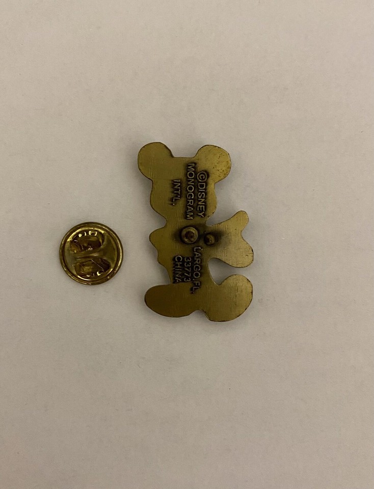 DISNEY Mickey Mouse Monogram International Brass Pin Vintage Gold | eBay