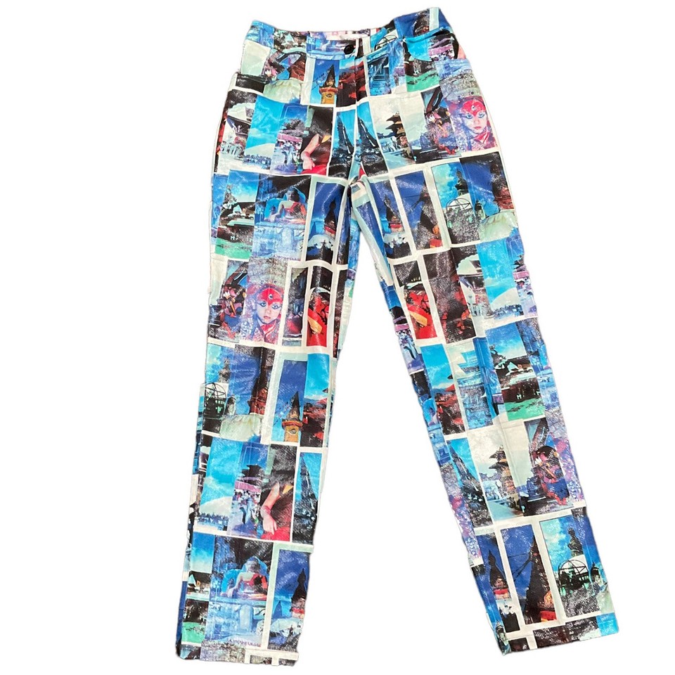 D'Sport Desentino Novelty Pants High Waisted Shiny Multicolor Vintage ...