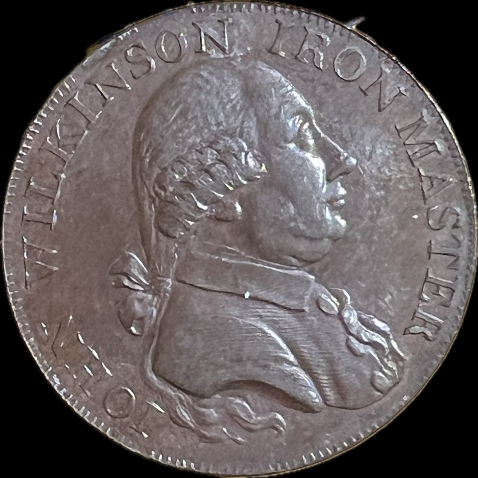 1793 Warwickshire 1/2 Penny Conder Token Dh 393a Wilkinson Forge Iron ...
