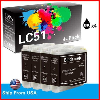 4PK LC51 LC-51 Ink Cartridge for DCP-130C DCP-330C MFC-685CW Printer | eBay
