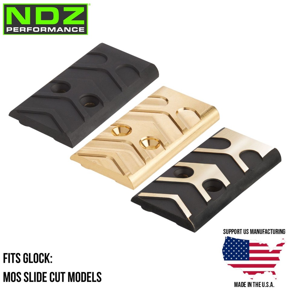 NDZ Glock 17 19 20 23 45 Gen 4-5 MOS Cut Brass Optic Cover Plate ...