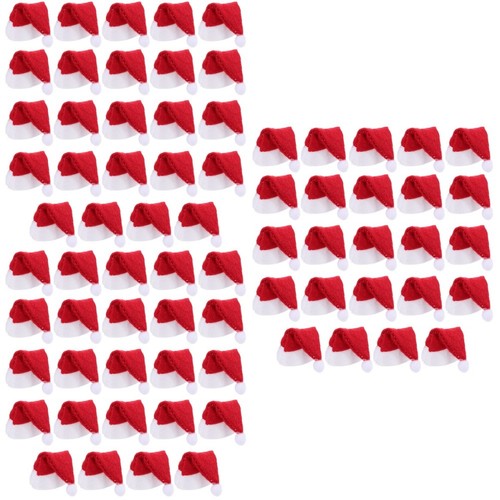 72 pcs Small Christmas Hats Candy Santa Claus Caps Decoration | eBay UK