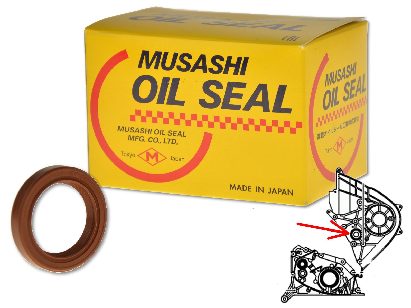 Oil Seal Engine Balancer Shaft Musashi Japan 25x35x6 for Mitsubishi ...