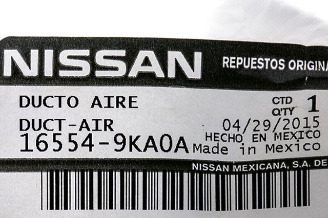 Nissan 165549KA0A Genuine OEM Inlet Duct for sale online | eBay