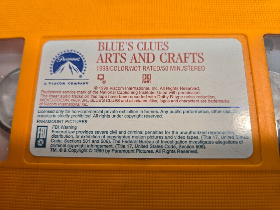 Blue Clues VHS Shapes & Colors (2003) Arts & Crafts (1998) Vintage ...