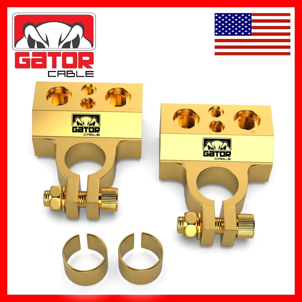 Car Battery Terminals Clamp Post 1/0 2 4 8 GA AWG Gauge Positive ...