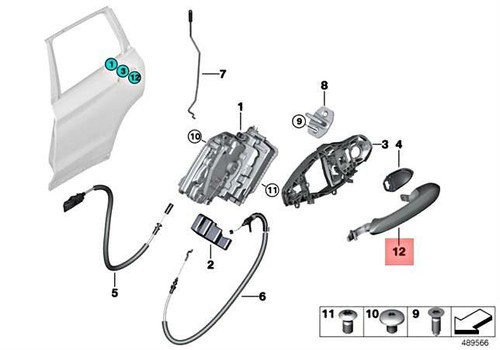 Genuine BMW M3 M5 X3 X4 M X5 F90 G01 Door Handle Primed Outer Right ...