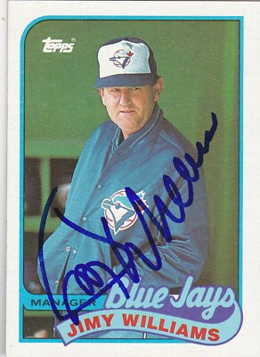JIMY WILLIAMS TORONTO BLUE JAYS SIGNED 1989 CARD HOUSTON ASTROS BOSTON ...
