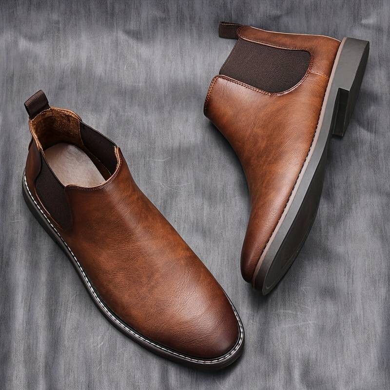 Men's Comfortable Chelsea Boots, Casual Walking Shoes, Slip-on Boots ...