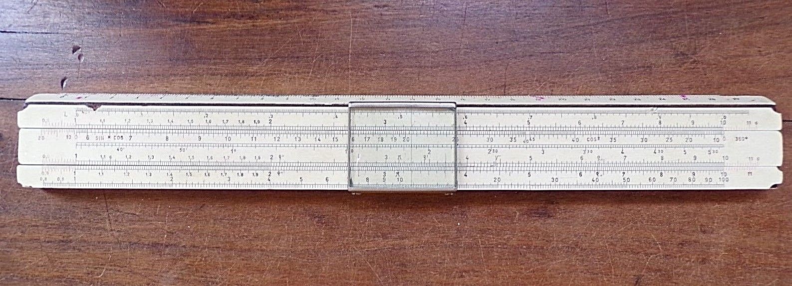 Vintage ~ Albert Nestler ~ Slide Rule ~ No. 28 ~ Celluloid on Wood ...