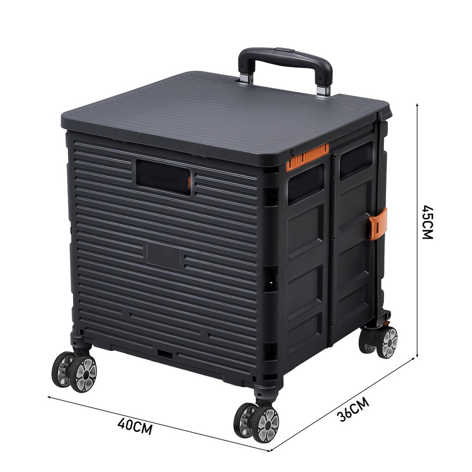 Foldable Trolley Crate Boot Cart Mobile Shopping Camping Picnic Storage ...